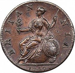 Halfpenny from 1749 - UNITED KINGDOM 1727-60 - George II - The Coin ...