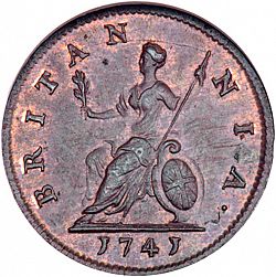 Farthing from 1741 - UNITED KINGDOM 1727-60 - George II - The Coin Database