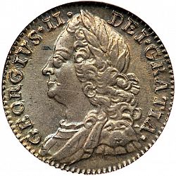 Sixpence from 1757 - UNITED KINGDOM 1727-60 - George II - The Coin Database