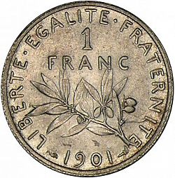 1 Franc from 1901 - FRANCE 1871-1940 - Third Republic - The Coin Database