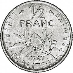 ½ Franc from 1969 - FRANCE 1959-2001 - Fifth Republic - The Coin Database