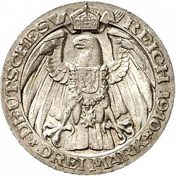 3 Mark from 1910A - GERMANY 1871-18 - Empire "PRUSSIA" - The Coin Database