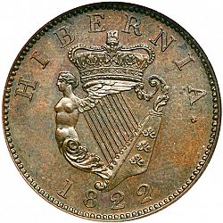 Halfpenny from 1822 - IRELAND 1820-30 - George IV - The Coin Database