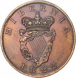 Penny from 1822 - IRELAND 1820-30 - George IV - The Coin Database