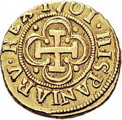 1 Escudo from 1701 - SPAIN 1700-46 - FELIPE V - The Coin Database