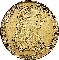 8 Escudos from 1767 - SPAIN 1759-88 - CARLOS III - The Coin Database