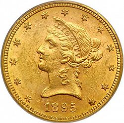 10 dollar from year 1895 - UNITED STATES Coronet Head - New-style head ...