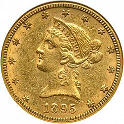 10 dollar from year 1895 - UNITED STATES Coronet Head - New-style head ...