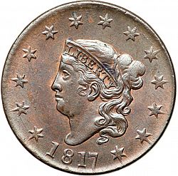 1 cent from year 1817 - UNITED STATES Coronet coin - The Coin Database